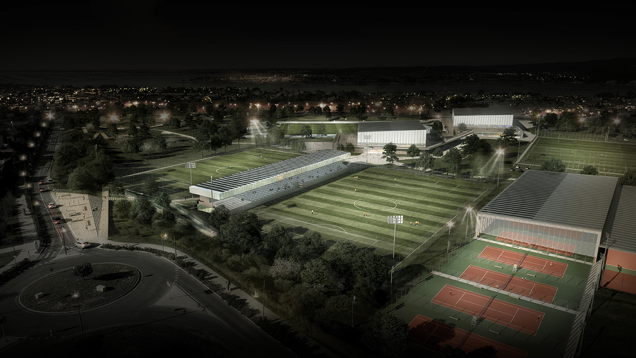 Sports complex in Balaruc-les-Bains: Winning Entry